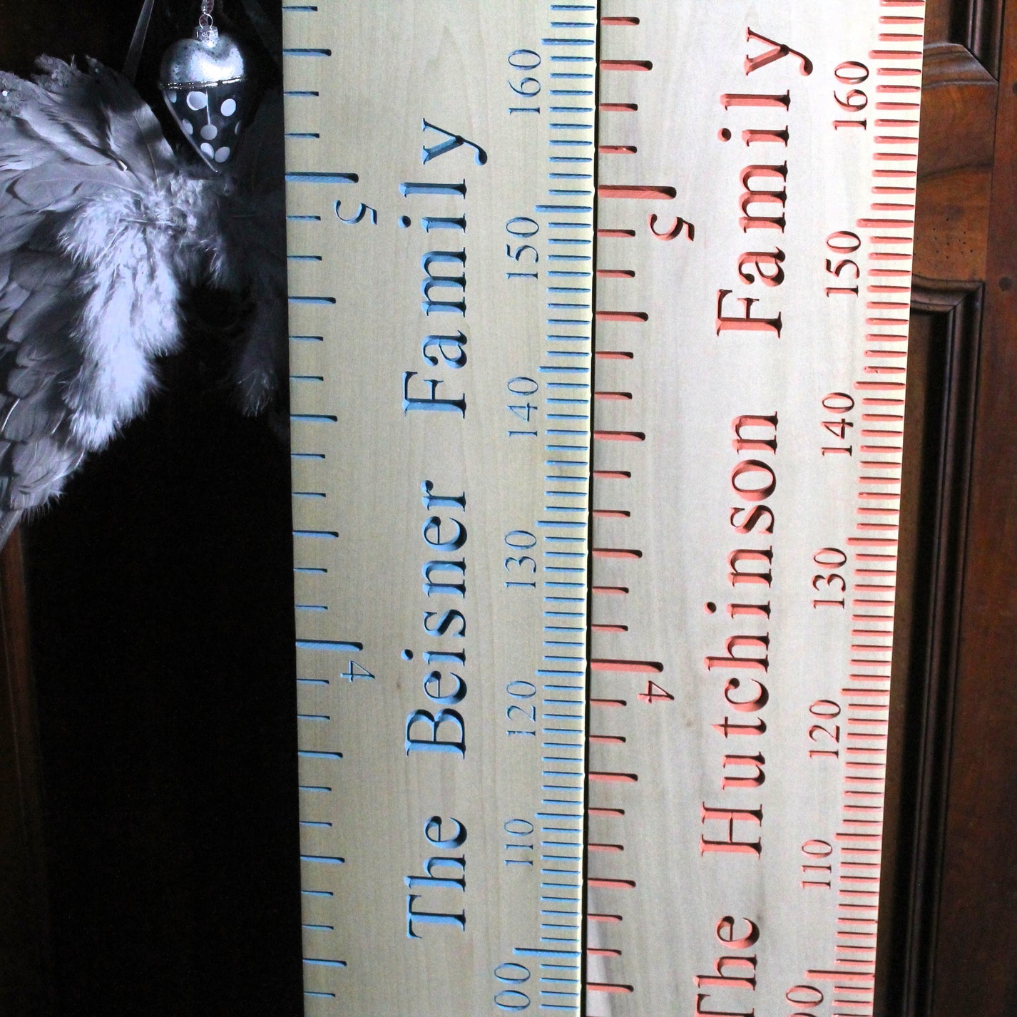 Personalised Wooden Double Height Chart Ruler Metric And Imperial ...