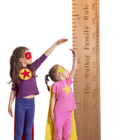 Personalised Wooden Double Height Chart Ruler Metric And Imperial ...