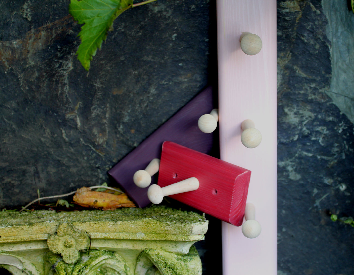 Shaker Peg Rail – Handmade Coat Rack with Extra-Long Pegs 1 to 5 pegs ...